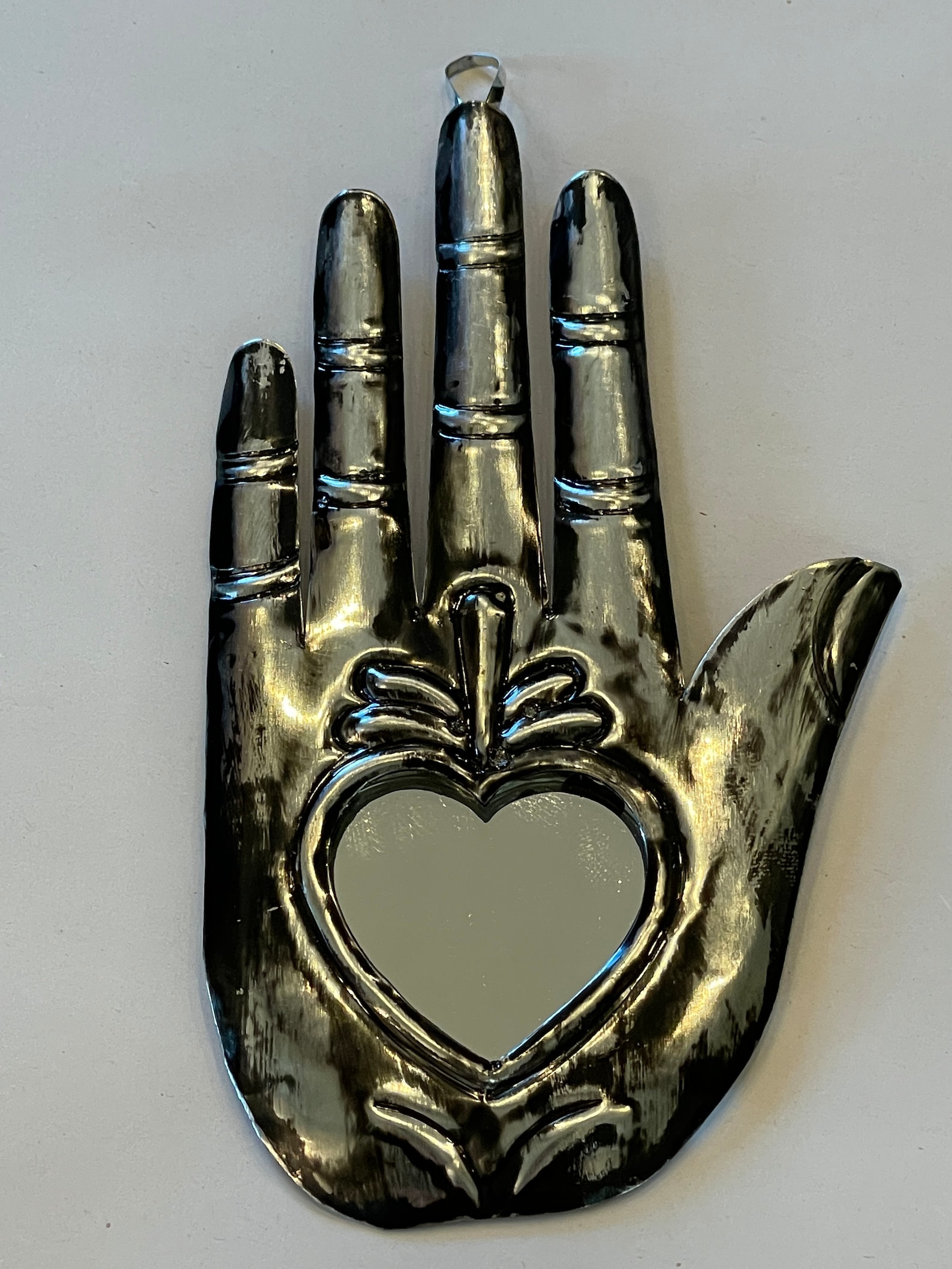 SET of FIVE Tin HEALING Hand Ornaments Tin Milagro Hand - Etsy