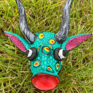 Small devil Masks From Michoacan, Mexican Folk Art, Ocumicho Folk Art ...
