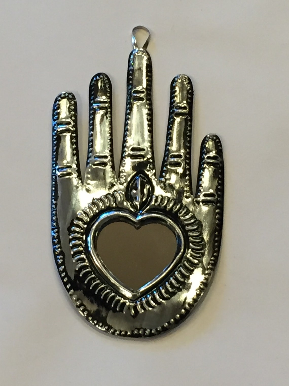 SET of FIVE Tin HEALING Hand Ornaments Tin Milagro Hand | Etsy