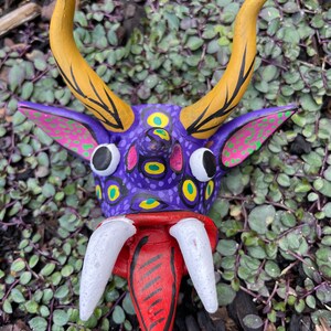 Small devil Masks From Michoacan, Mexican Folk Art, Ocumicho Folk Art ...
