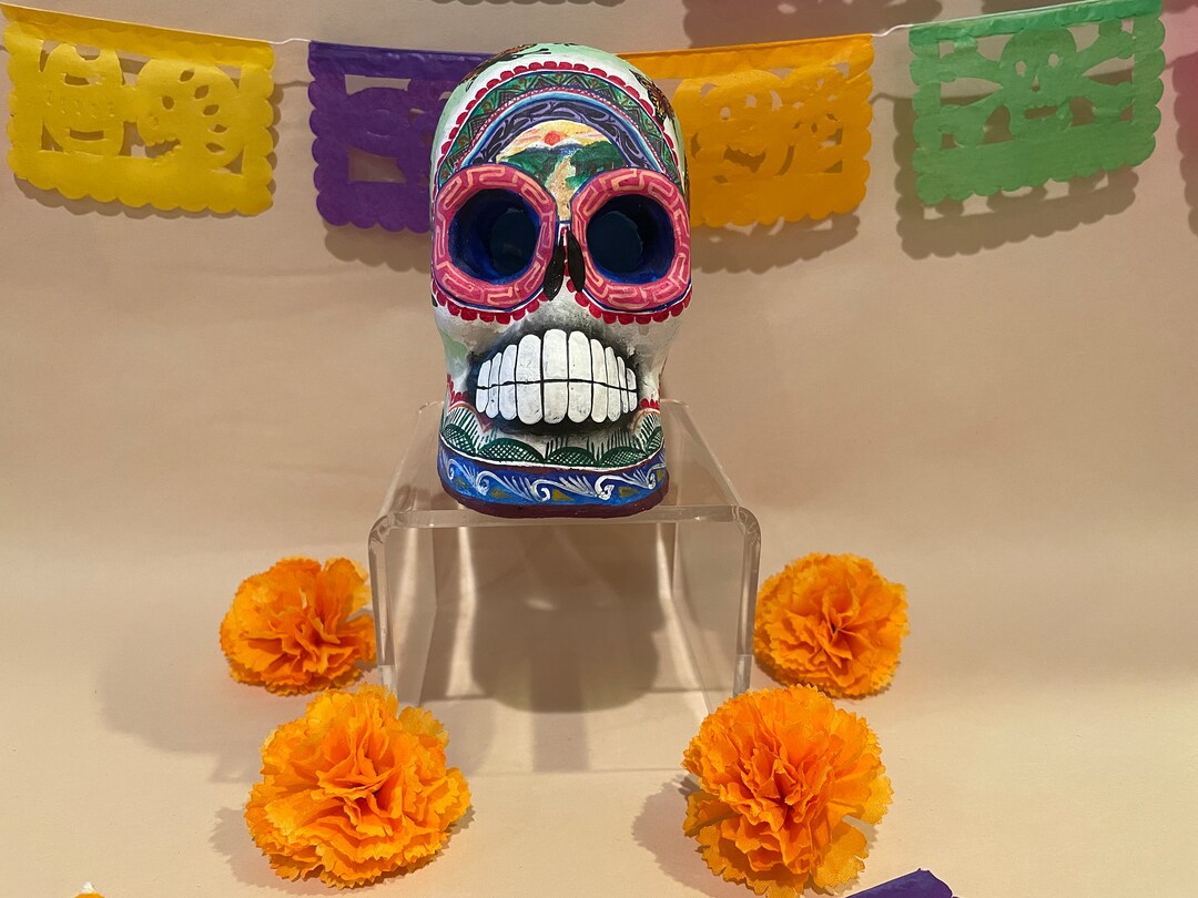 Hefty Dia De Los Muertos Calavera With Butterfly Decor, Light Green ...