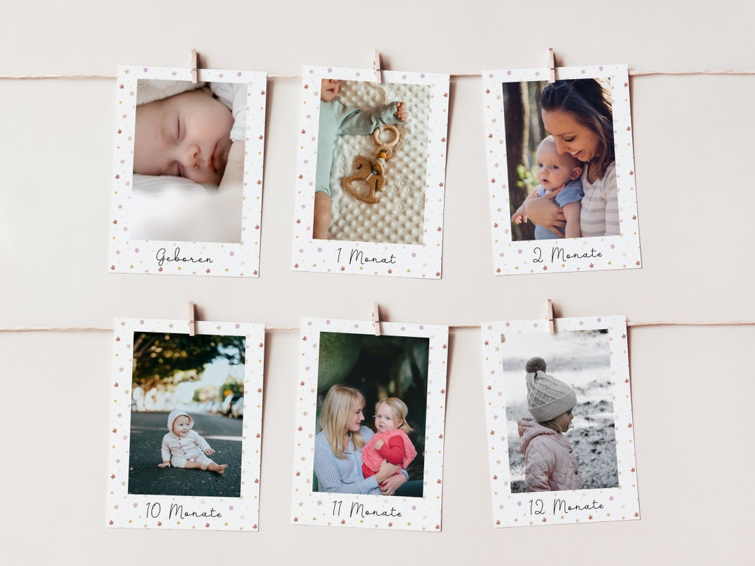 1st Birthday Photo Garland With Flowers Keepsake Box - Etsy