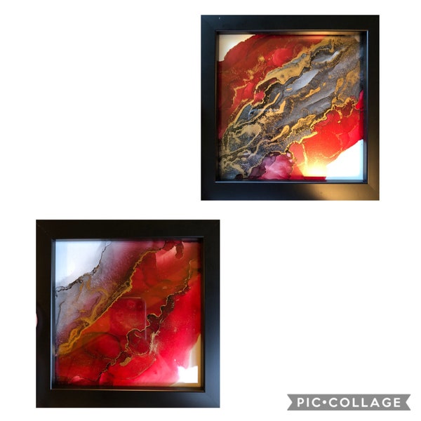 Alcohol Ink Fire Art - Etsy