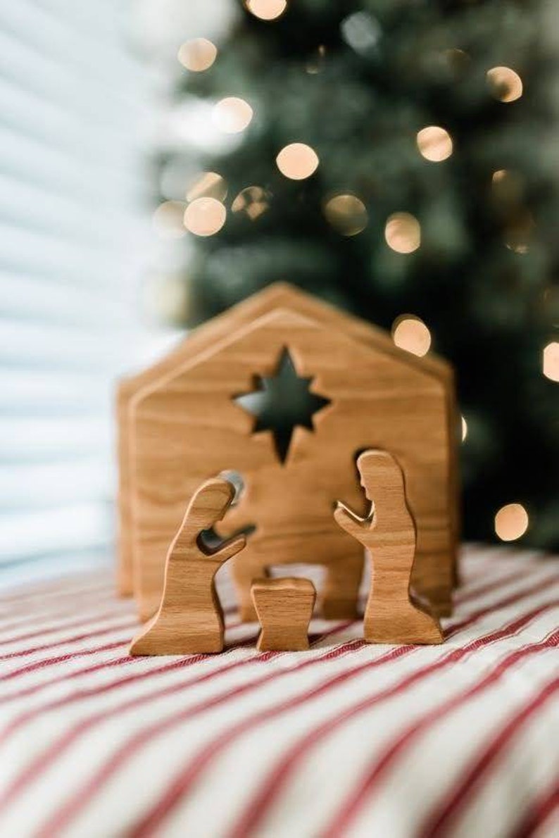 Handmade Wooden Nativity Set, Christ-centered Christmas Decor ...