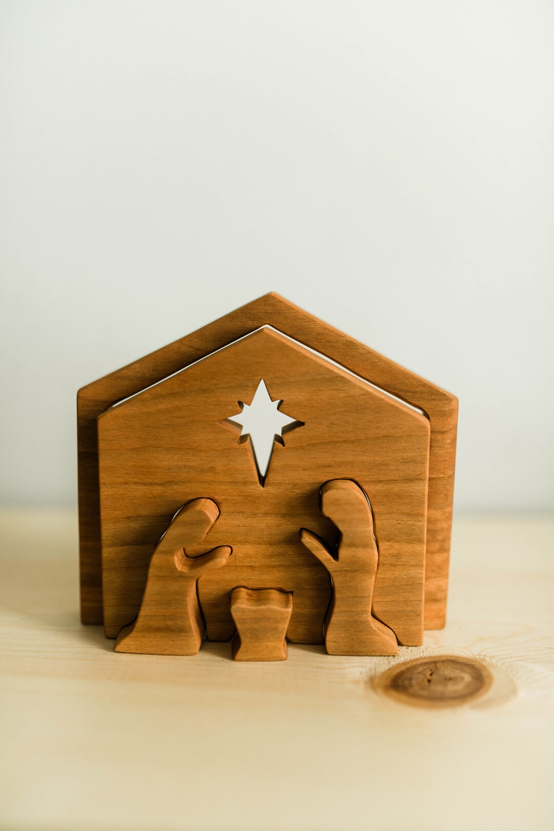 Handmade Wooden Nativity Set, Christ-centered Christmas Decor ...