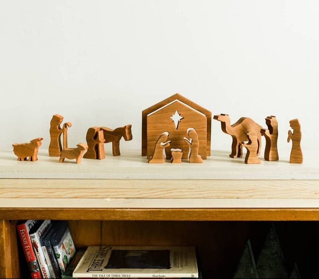 Handmade Wooden Nativity, Nativity Scene, Christmas Decor, Nativity Set ...
