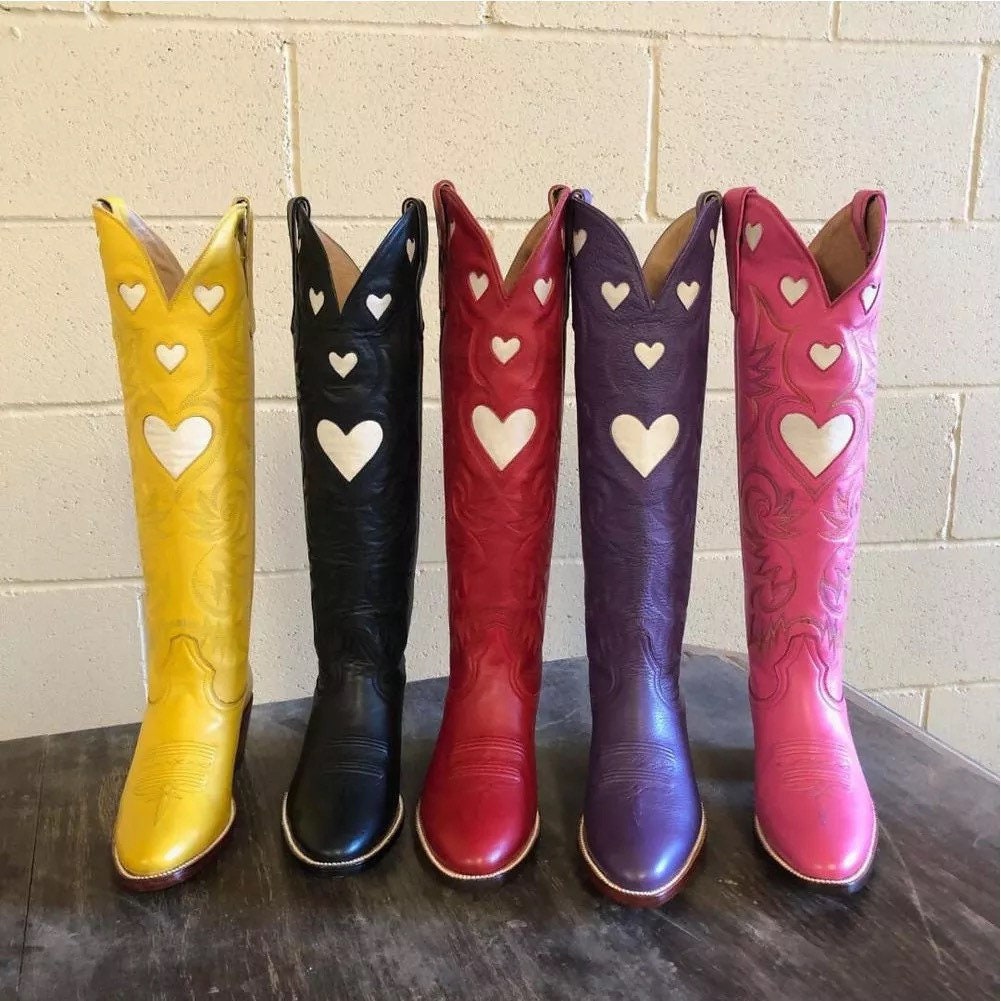 Pink Tall Boots - Etsy UK