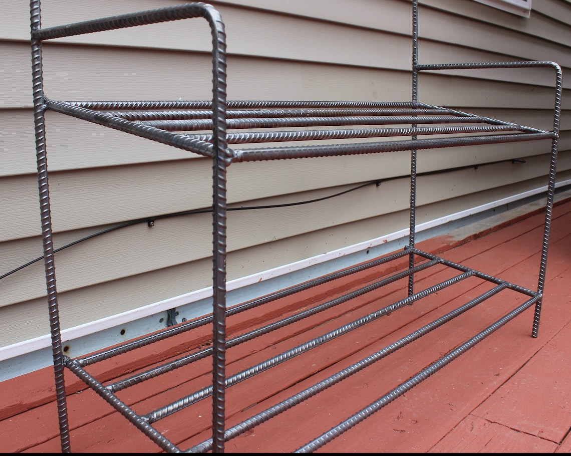 Rustic Coat and Shoe Rebar Rack Combo Country Home Shoe & | Etsy