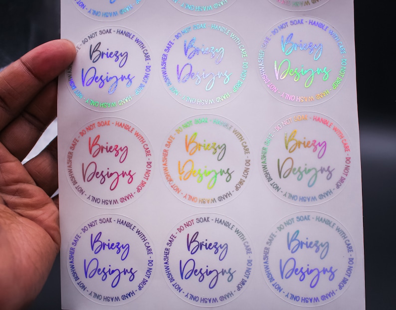 Custom Metallic Foil Sticker Custom Logo Any Text - Etsy