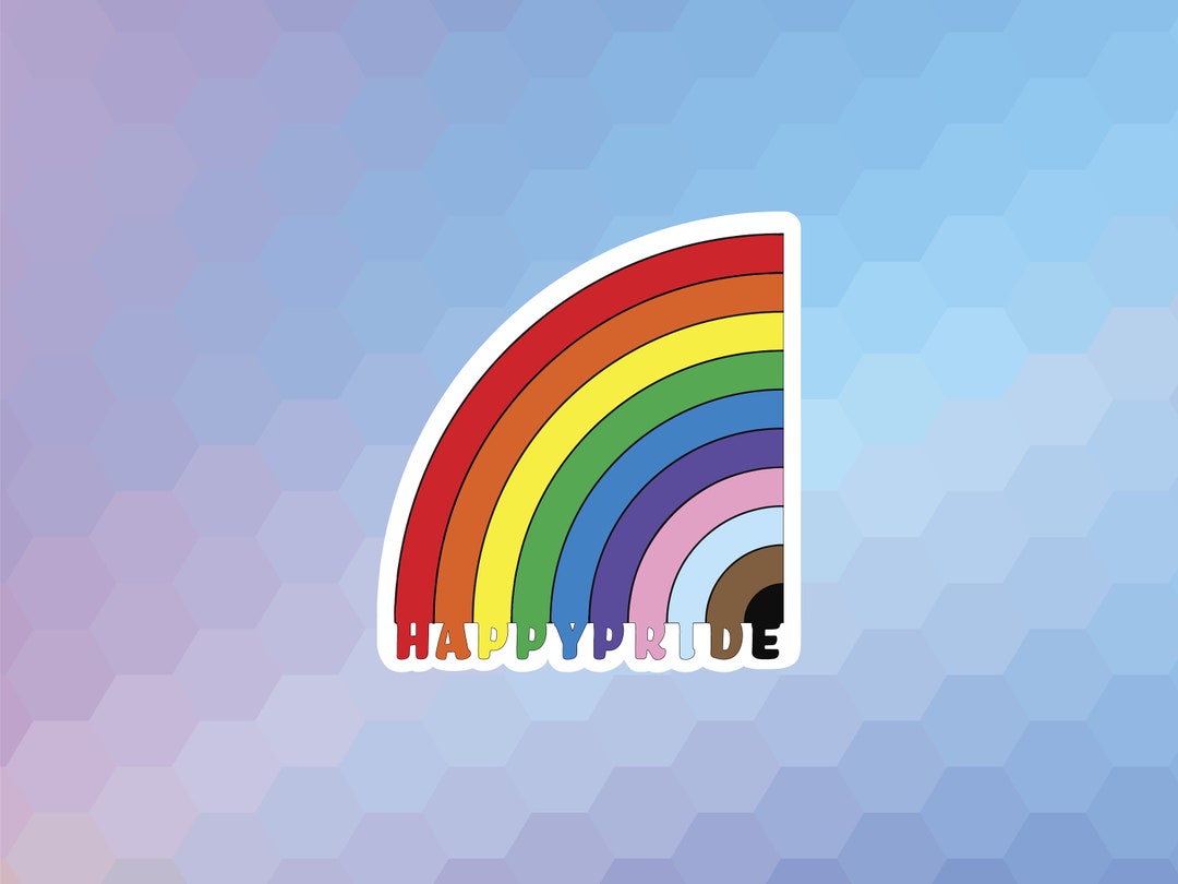 Happy Pride | Glossy Vinyl Sticker | Die-cut Sticker| Waterproof ...
