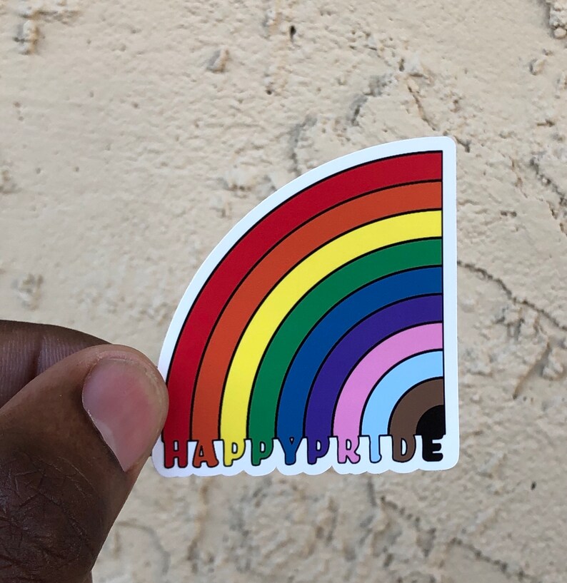 Happy Pride | Glossy Vinyl Sticker | Die-cut Sticker| Waterproof ...