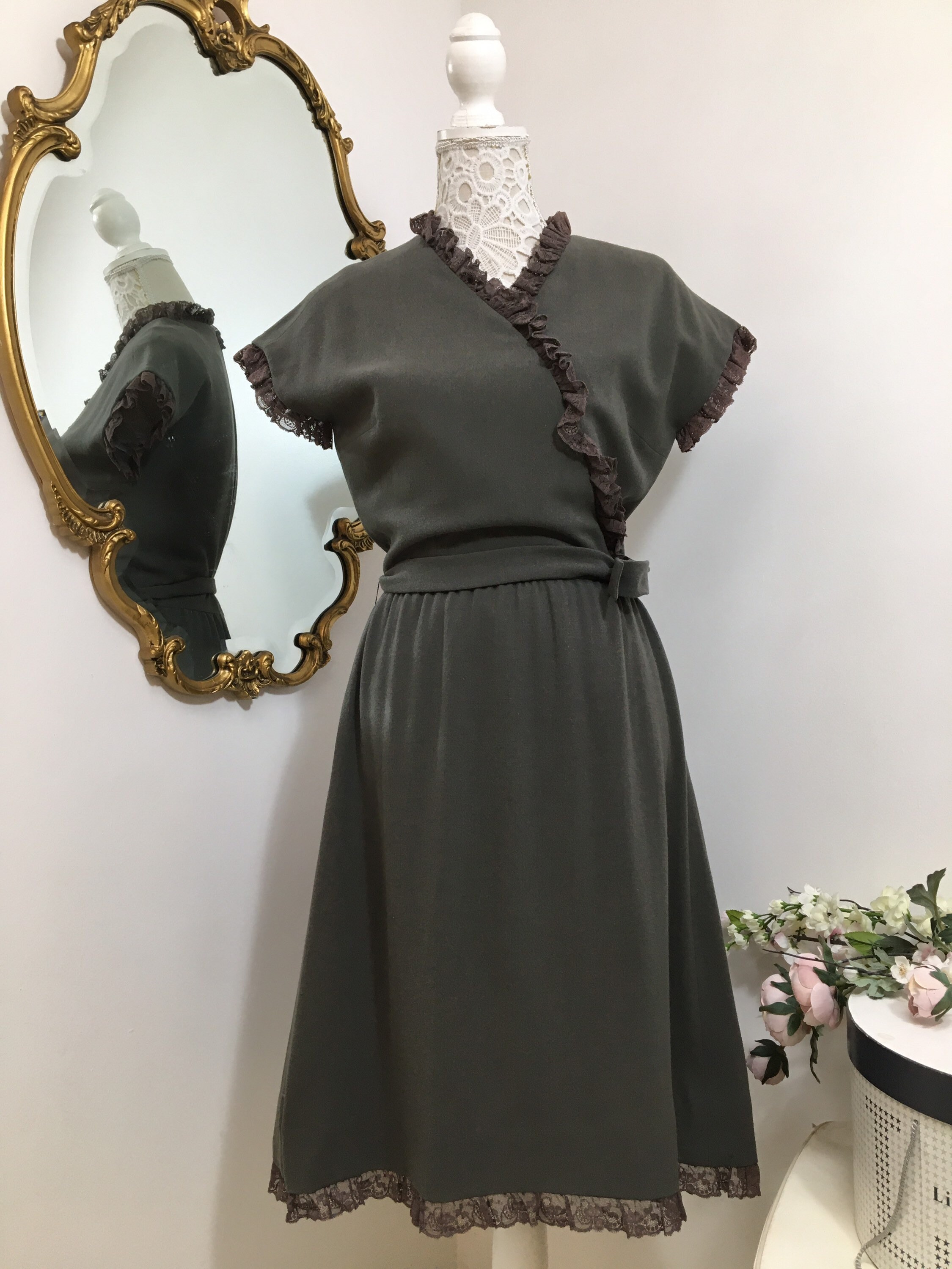 Harrods Dorville 1950s Sage Green Dress - Etsy