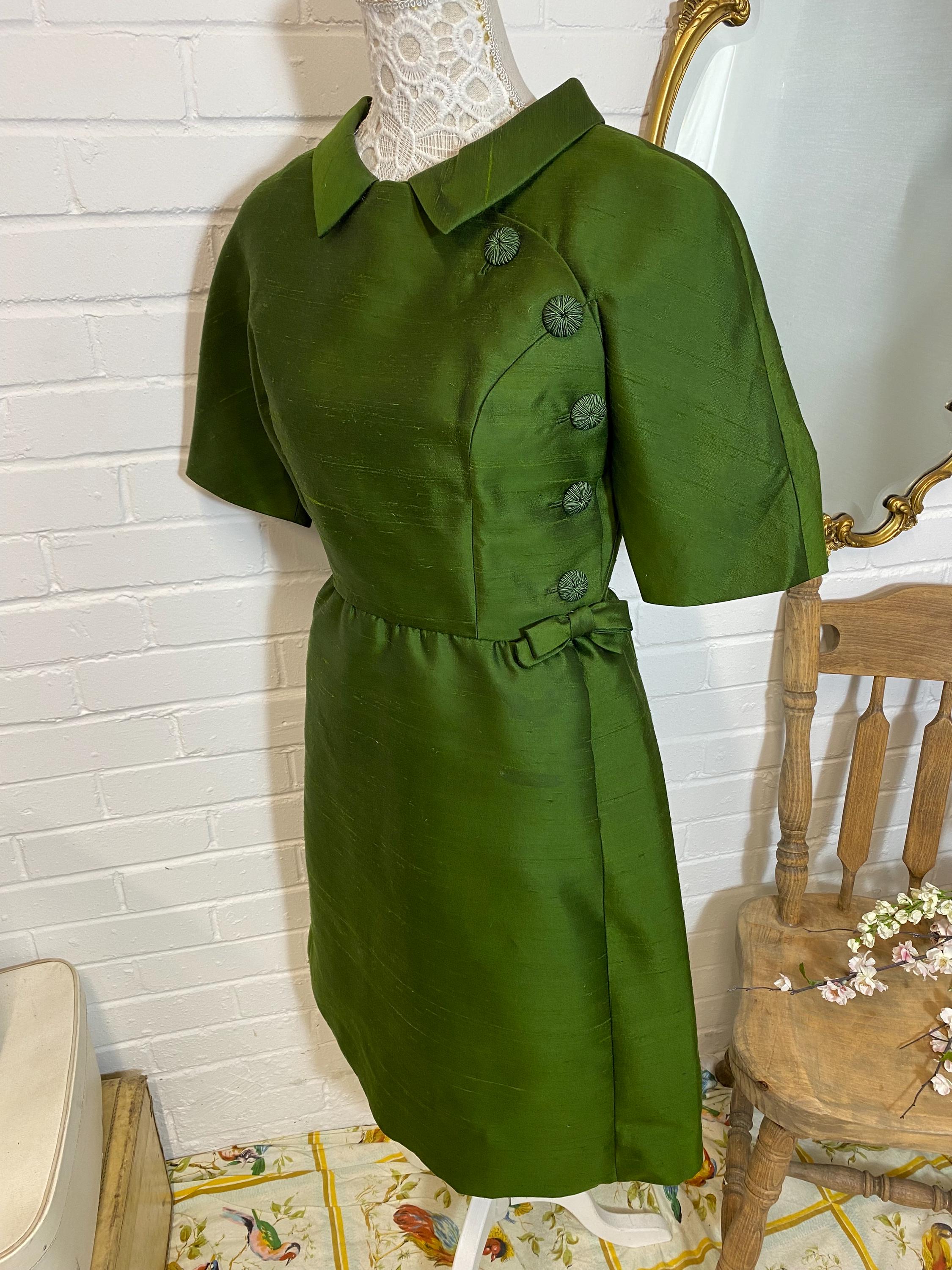 Harrods 1950s Stunning Emerald Green Dress - Etsy