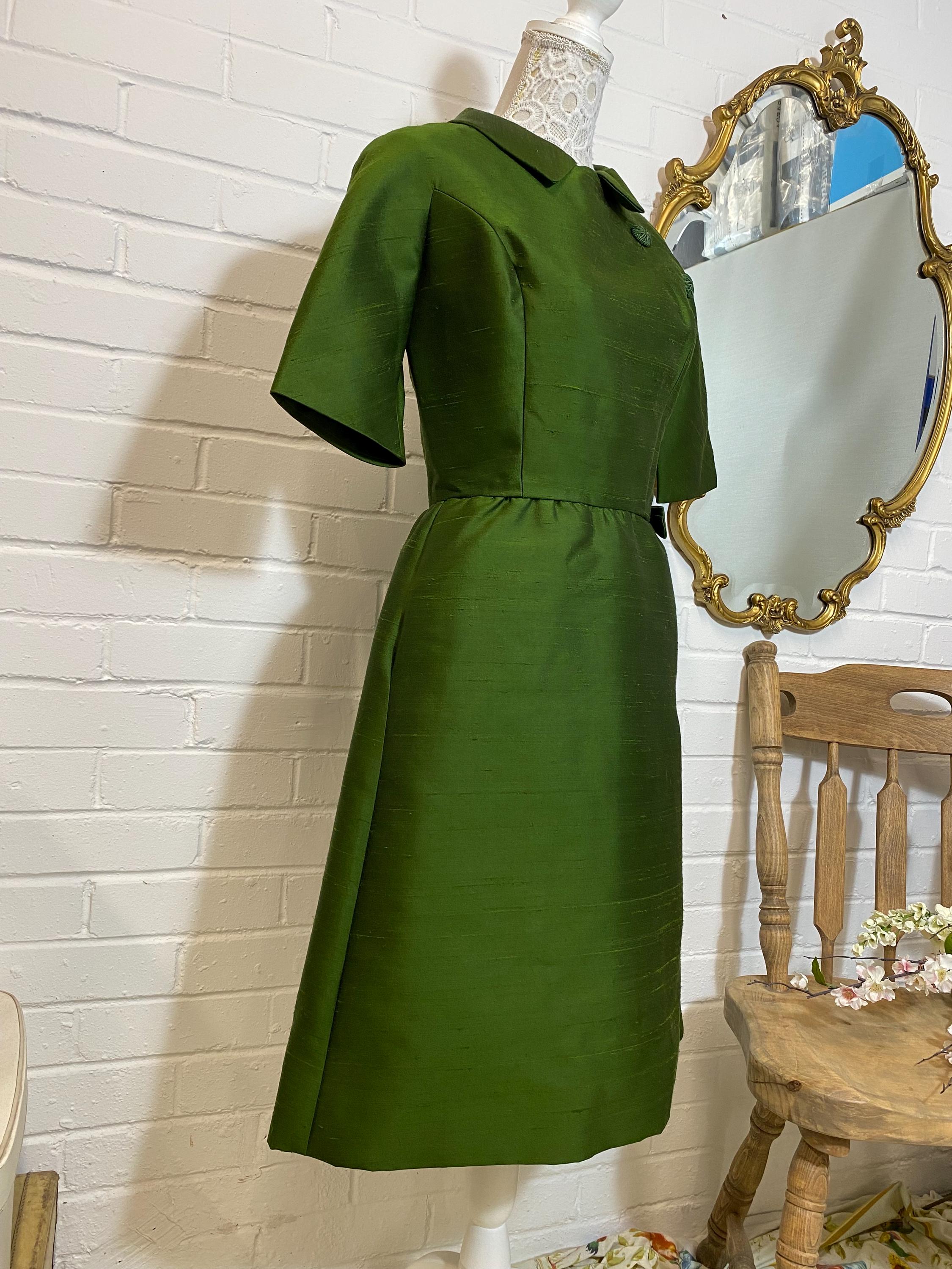 Harrods 1950s Stunning Emerald Green Dress - Etsy
