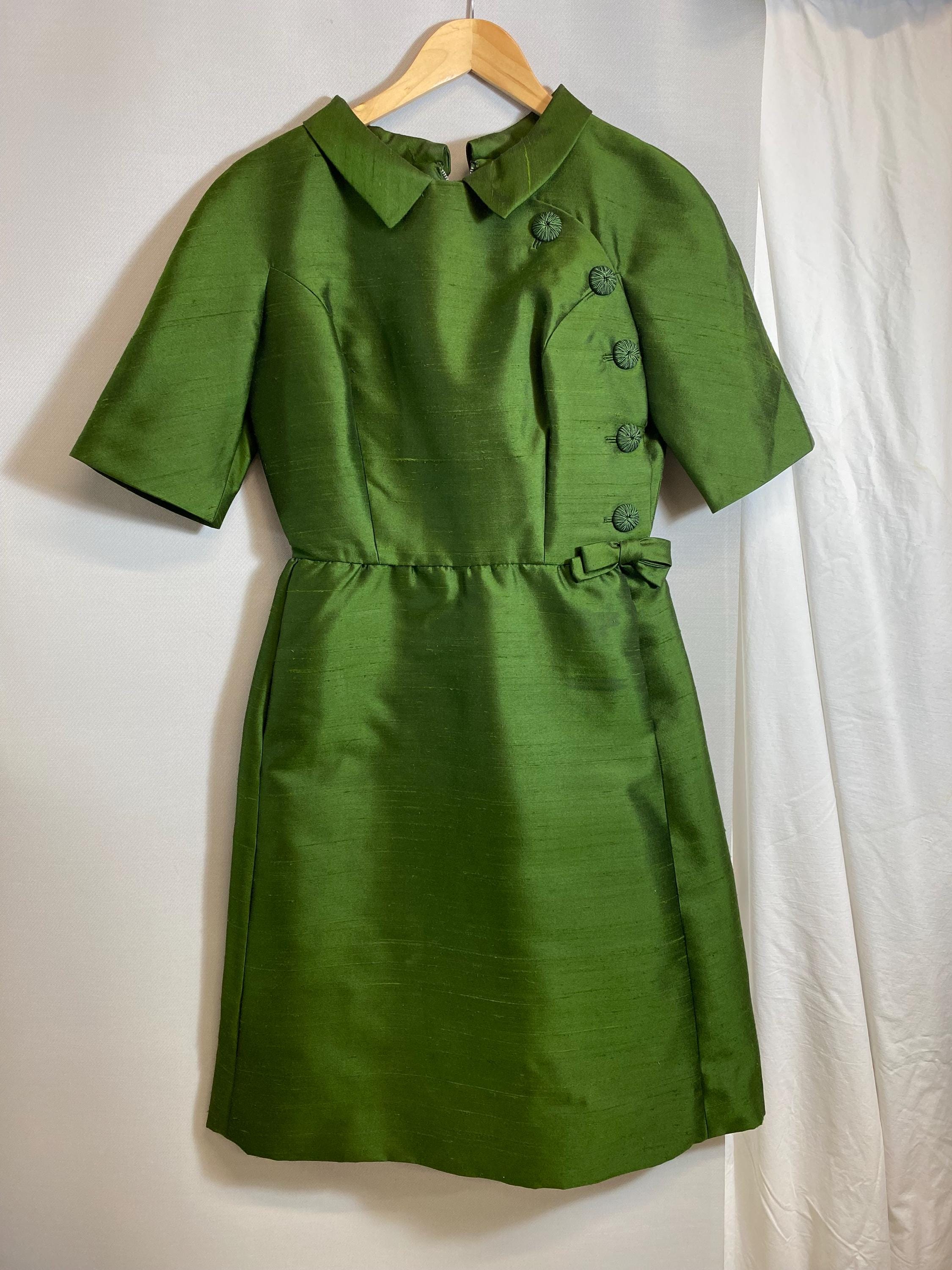 Harrods 1950s Stunning Emerald Green Dress - Etsy