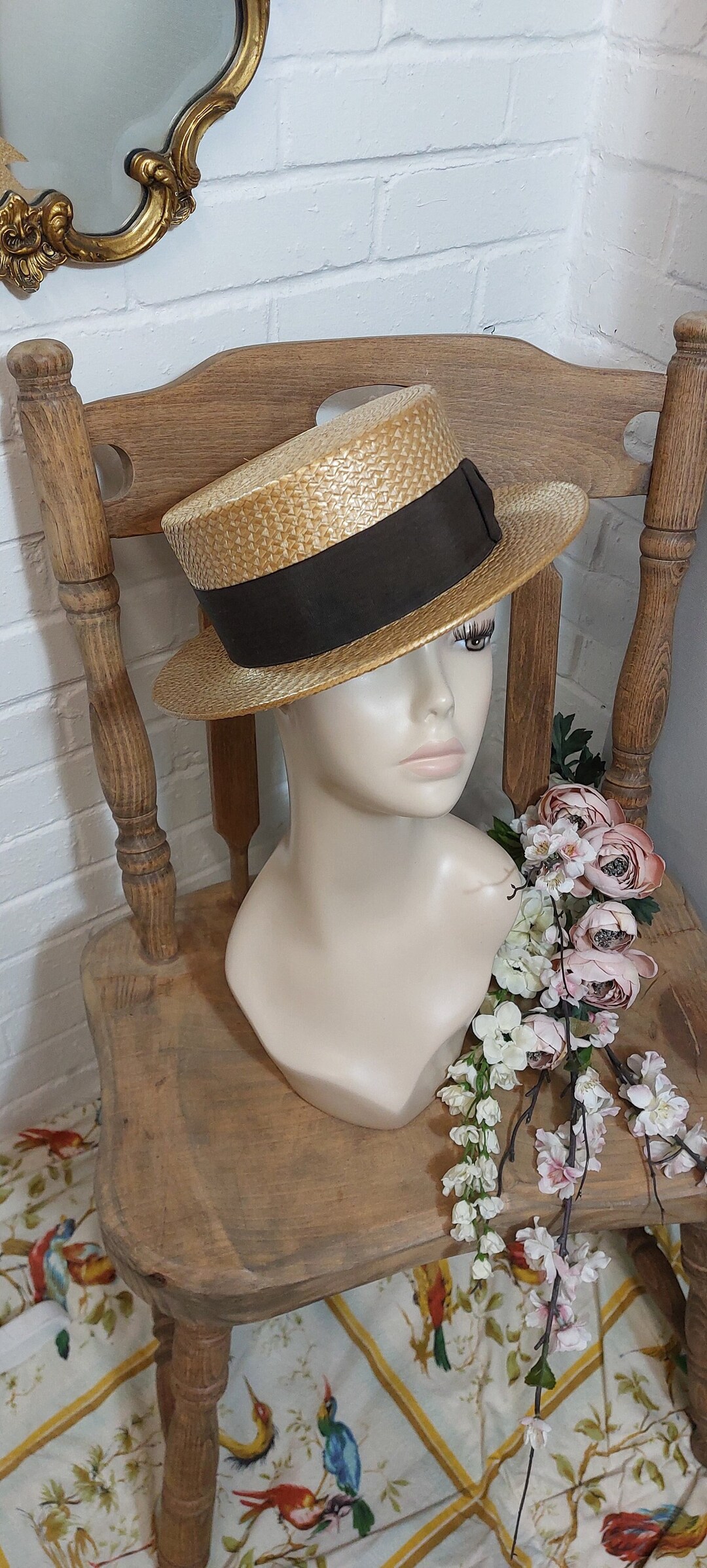 Dunn & Co. 1930s Woven Straw Boater - Etsy