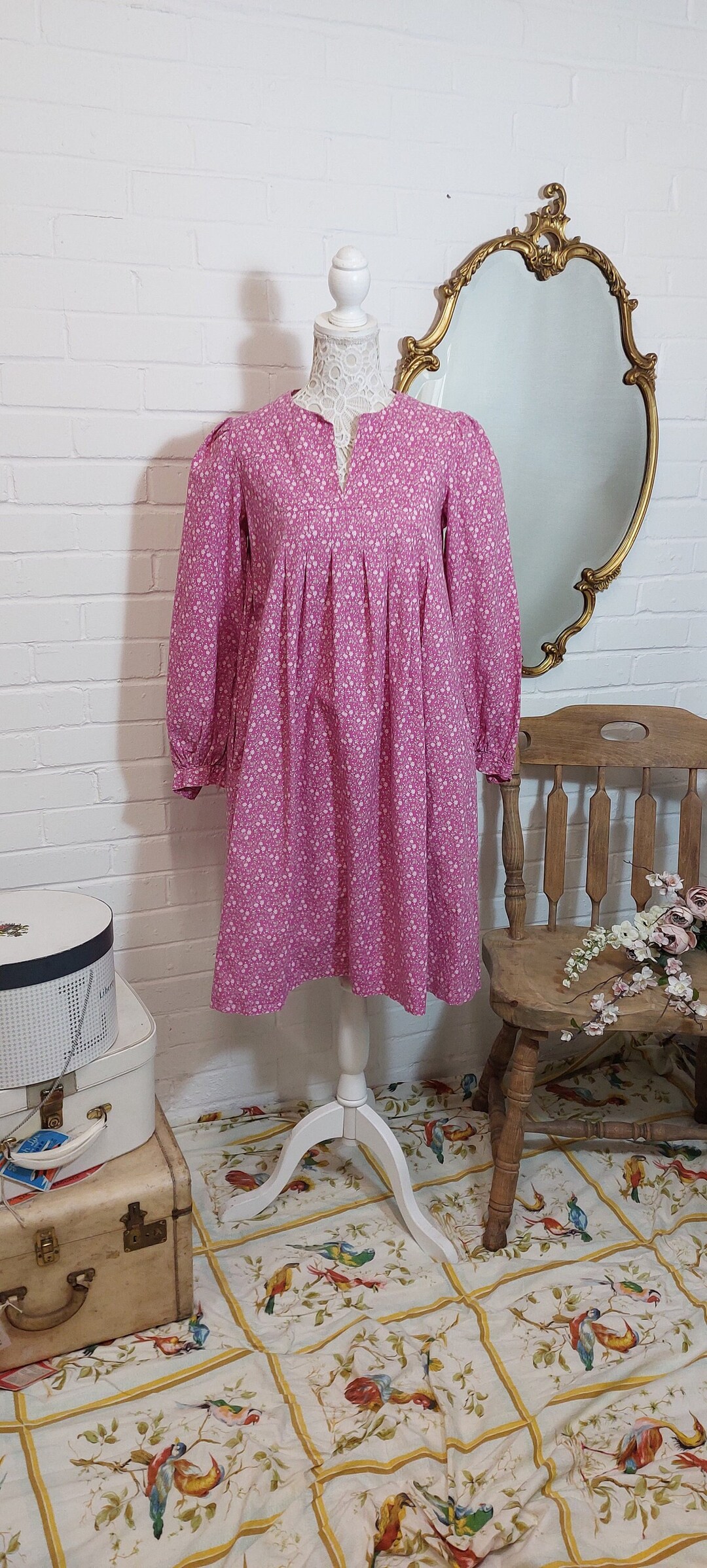 Laura Ashley Made in Wales 1970s Smock Dress - Etsy