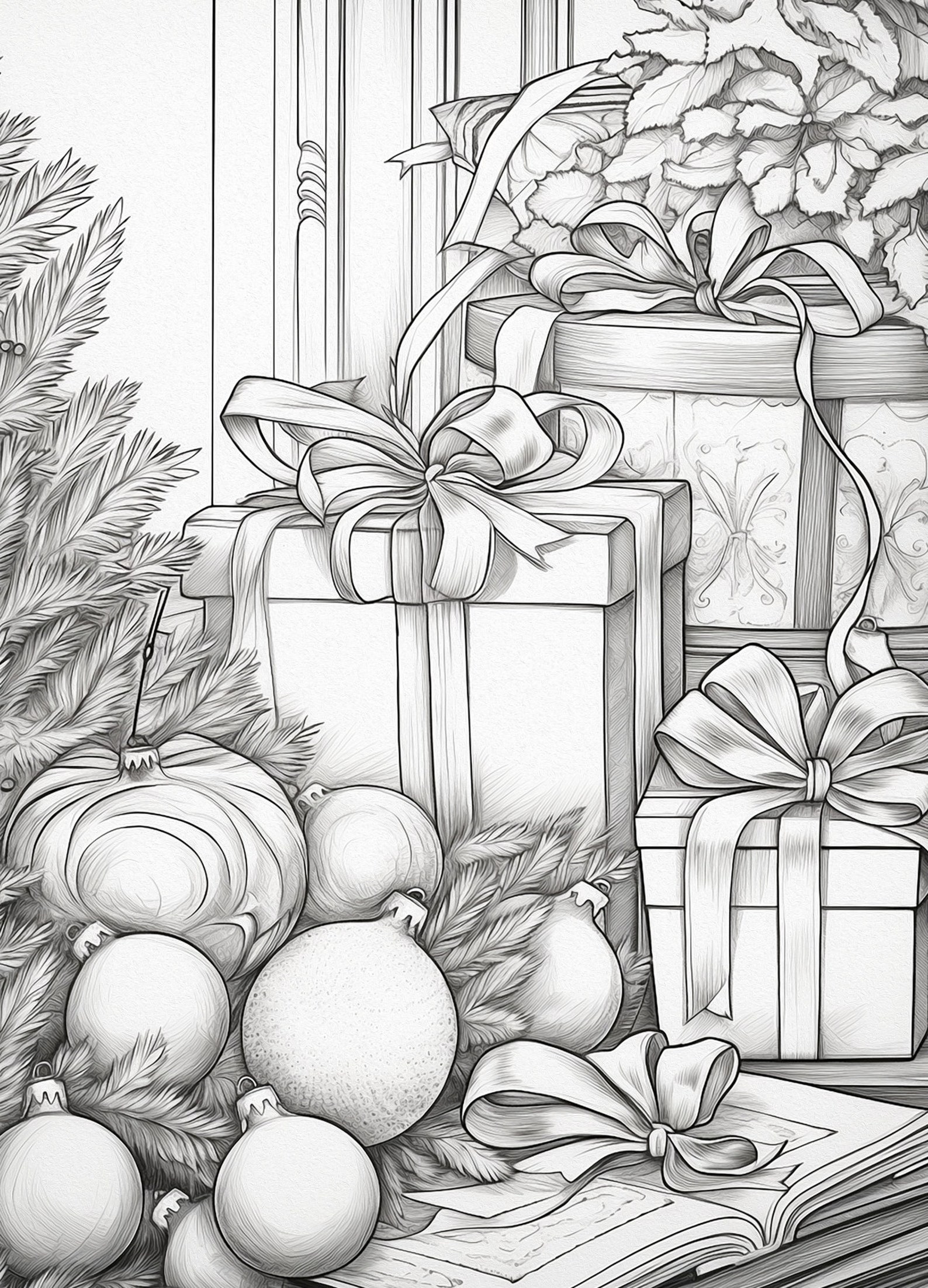 Joyful Christmas Coloring Book - Digital Download | Santa, Snowflakes ...