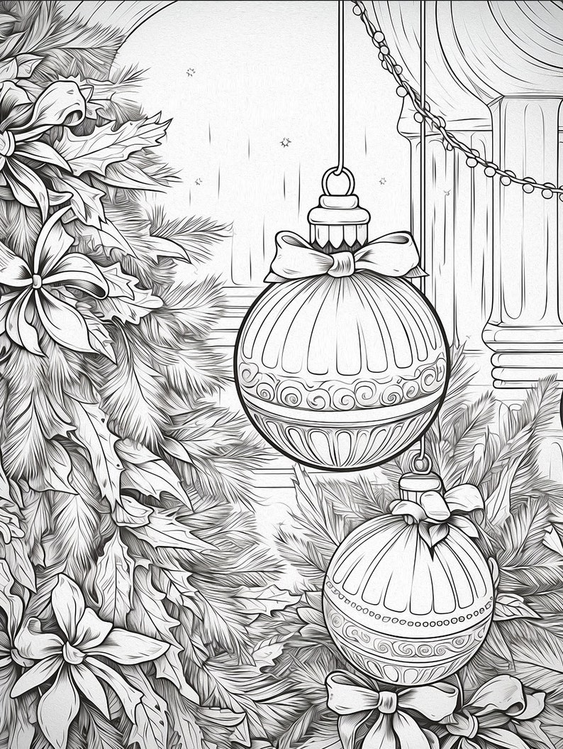 Joyful Christmas Coloring Book Digital Download Santa, Snowflakes, and ...