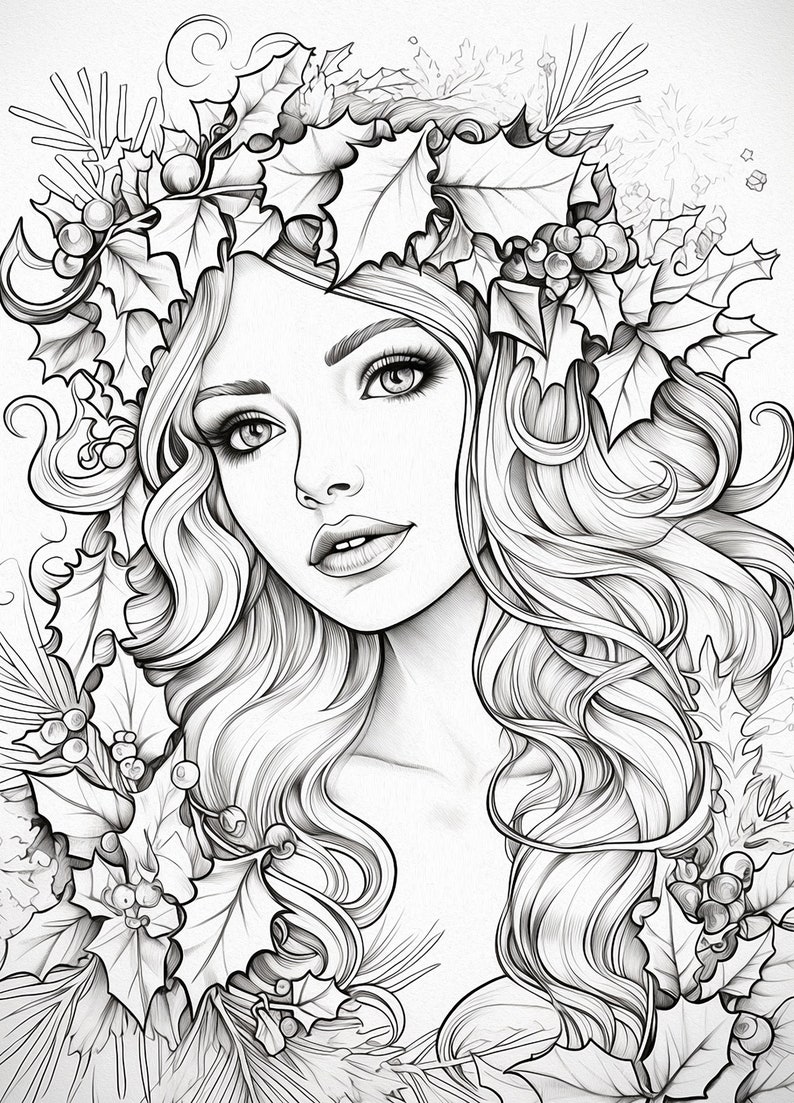 Joyful Christmas Coloring Book - Digital Download | Santa, Snowflakes ...