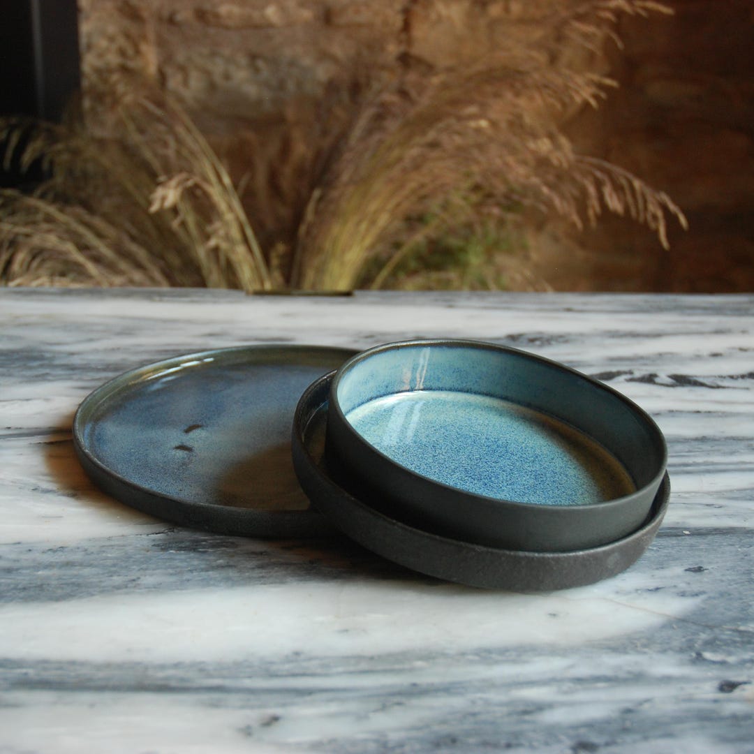 Set of 3 Ceramic Serving Plate Set Ceramic Dessert Plate Rustic Ceramic ...