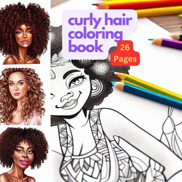 Afro Hair Woman Coloring Pages - Etsy