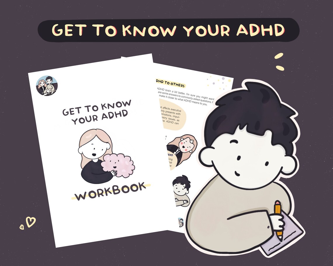 Get to Know Your ADHD | Workbook | ADHD | Journal | Worksheet | Self ...