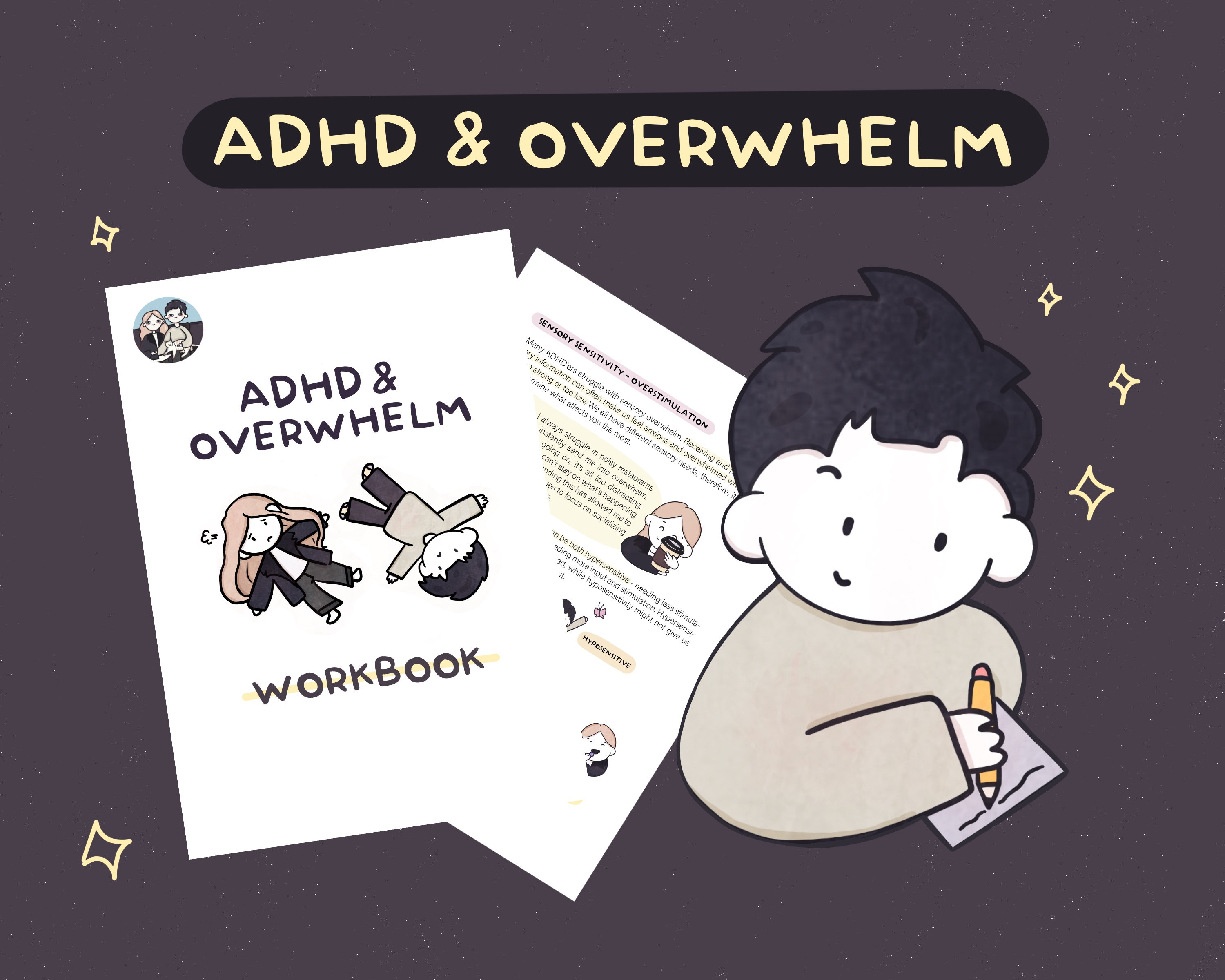 ADHD & Overwhelm Workbook | ADHD | Journal | Worksheet | Self-help ...