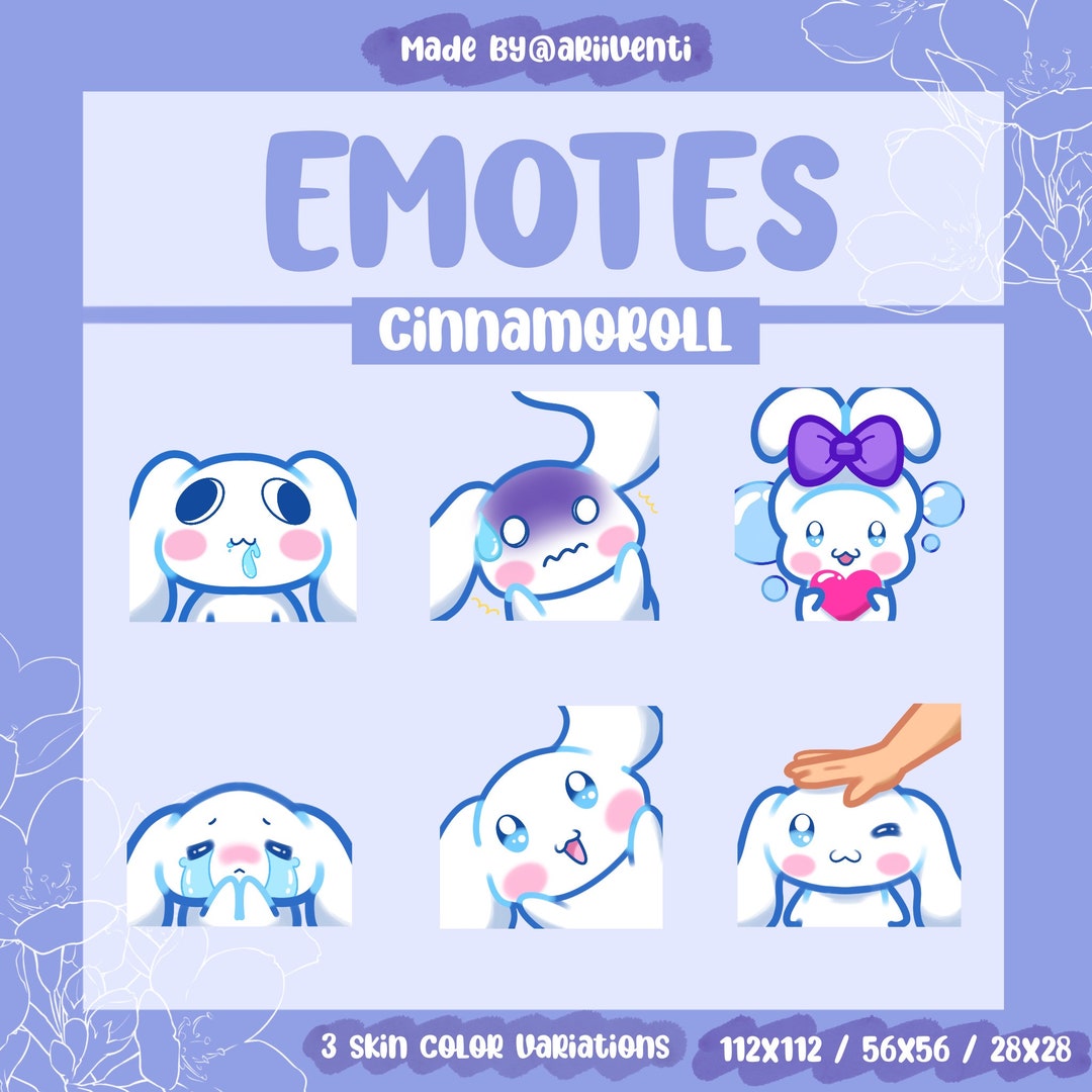 White Cartoon Cinnamon Bun Puppy Emote Pack | Twitch/discord/youtube - Etsy