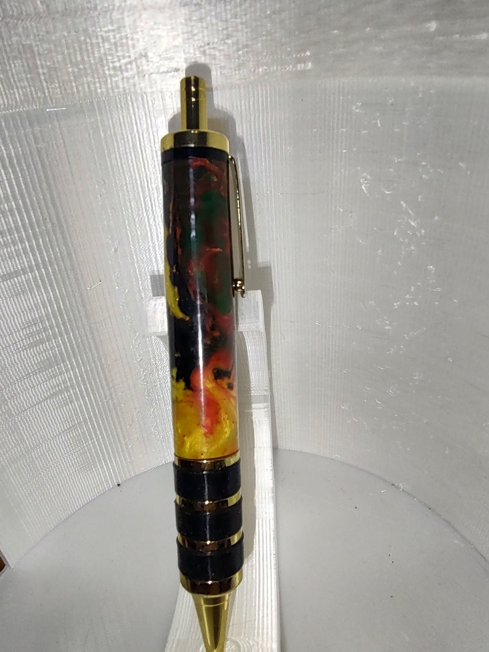 Multi Color Flame Looking Epoxy Resin Click Pen Orange, Yellow, Red ...