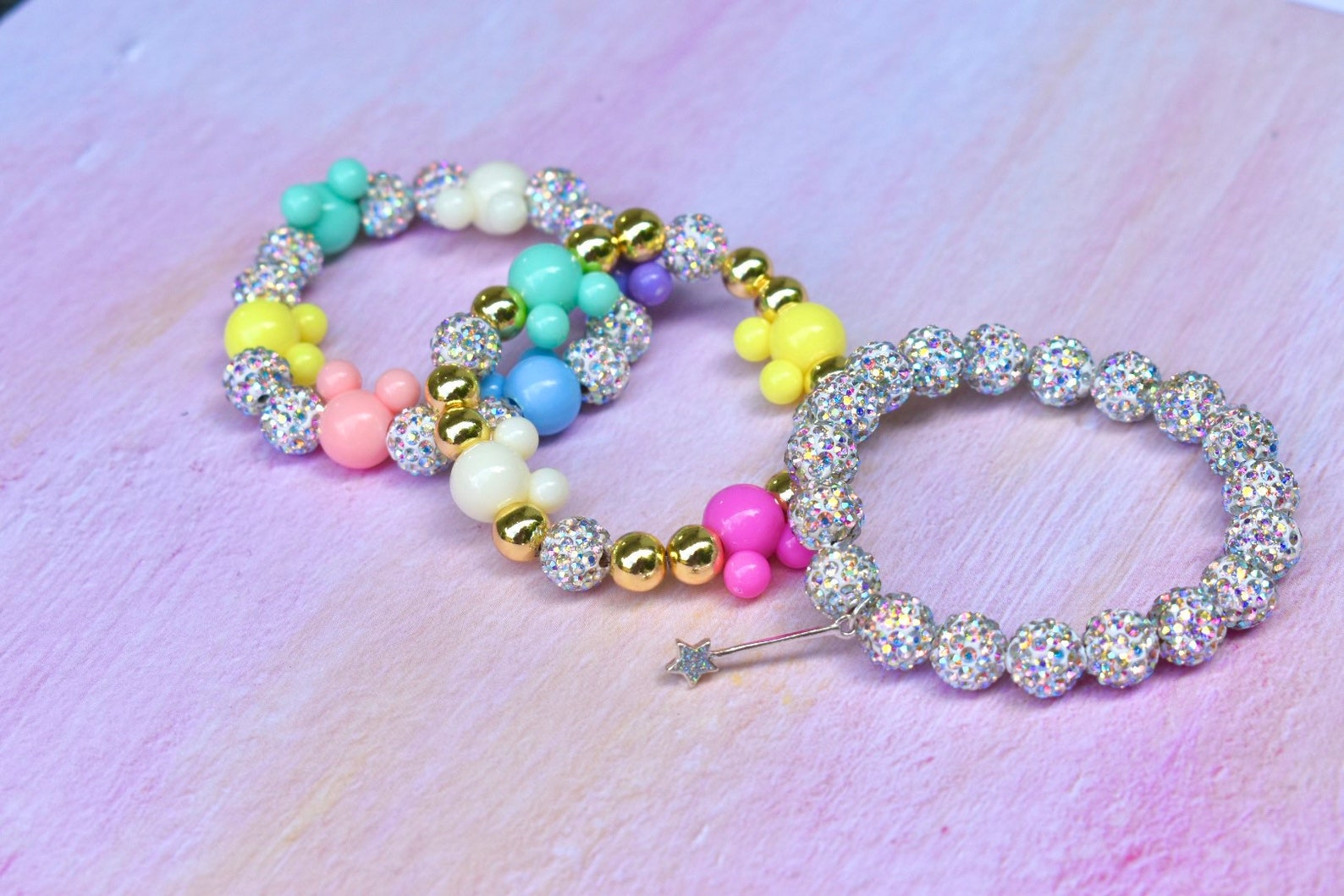 Mickey Mouse Inspired Disney Beaded Bracelet for Disney | Etsy