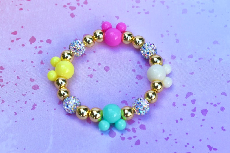 Mickey Mouse Inspired Disney Beaded Bracelet for Disney - Etsy