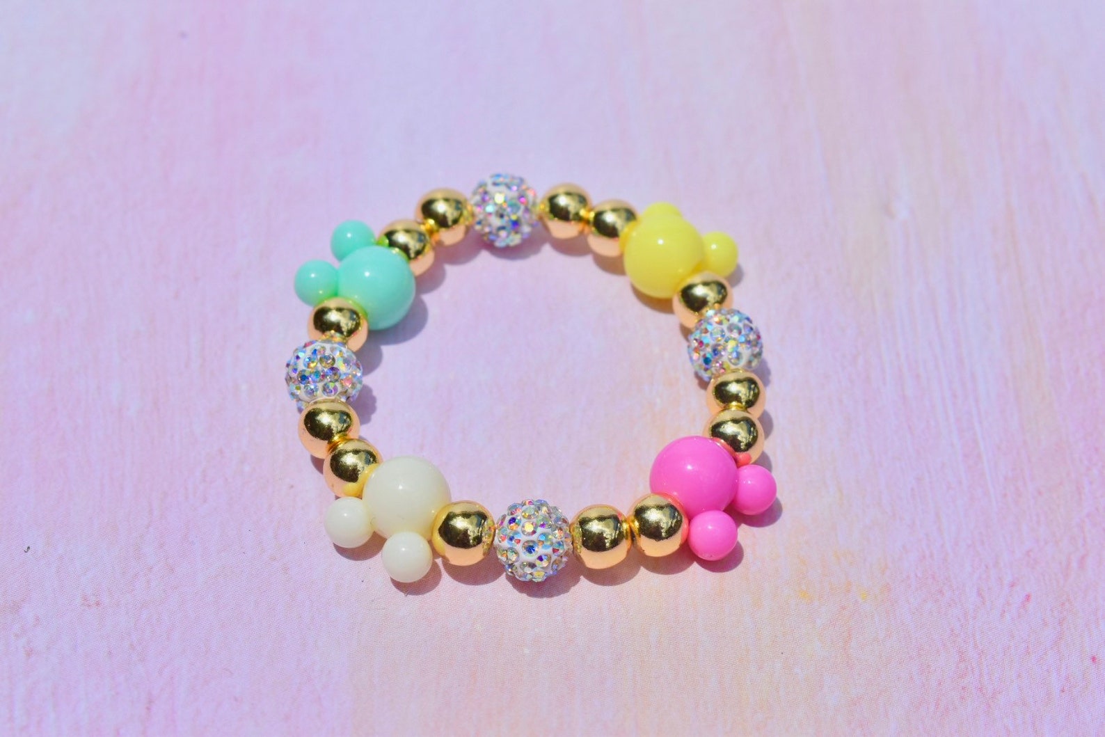 Mickey Mouse Inspired Disney Beaded Bracelet for Disney - Etsy