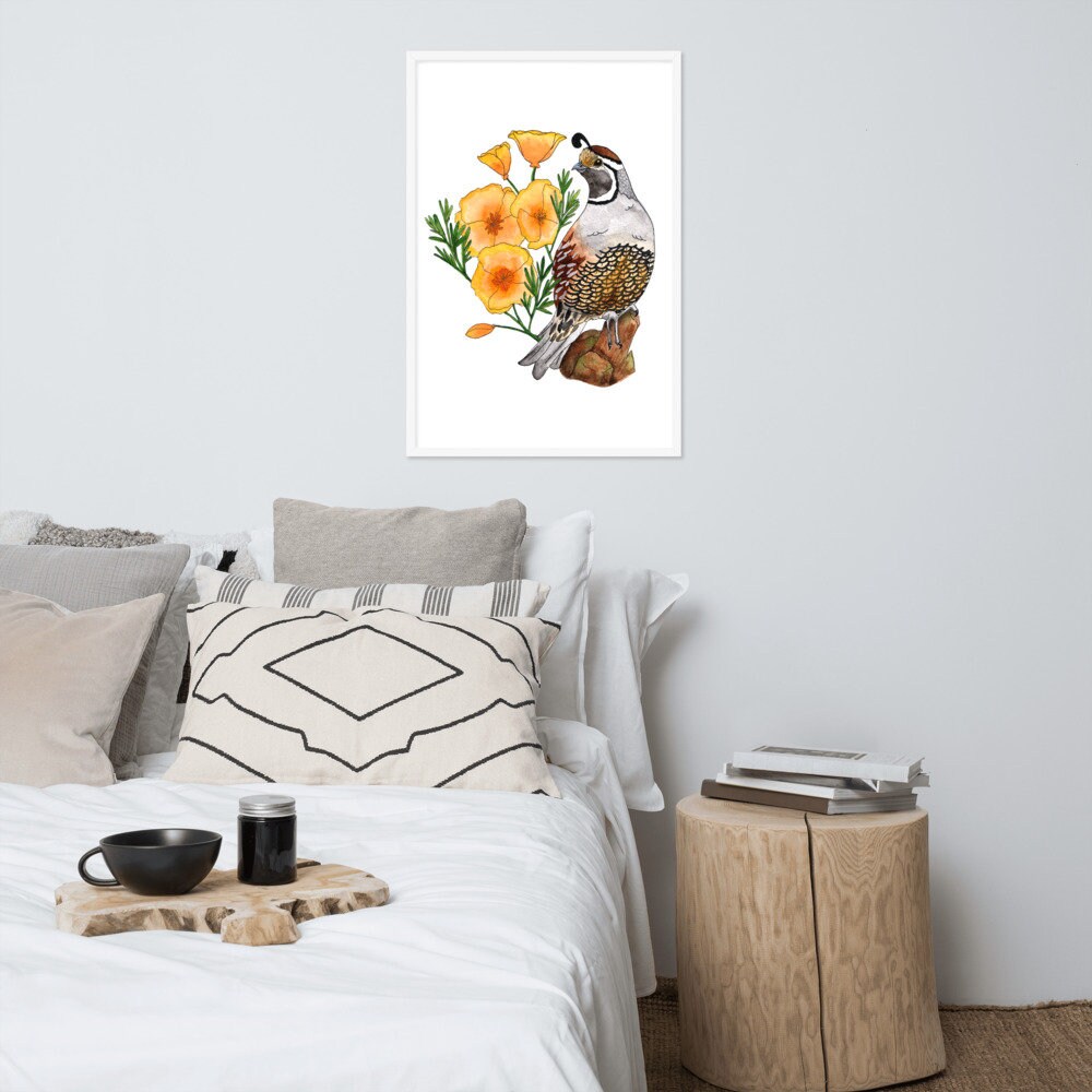 California Quail Framed Poster California Quail Gifts - Etsy