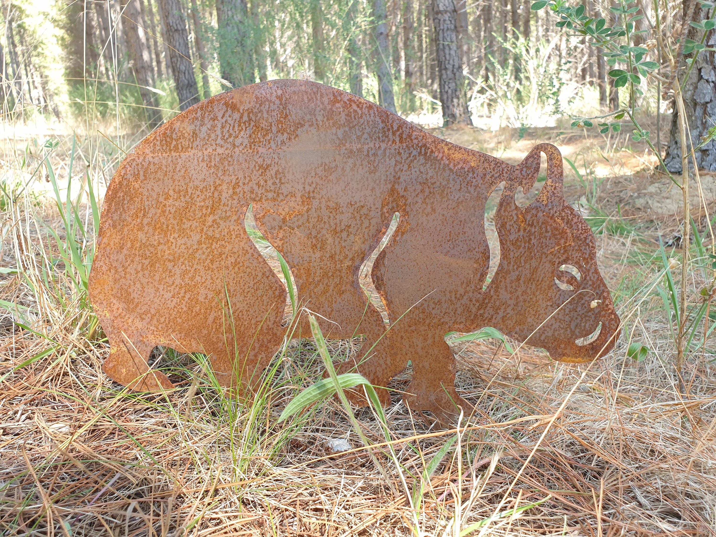 Wombat Garden Stake Australian Made Rusted Metal Garden Art | Etsy ...