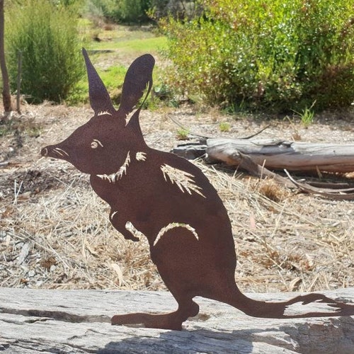 Wombat Garden Stake Australian Made Rusted Metal Garden Art | Etsy ...