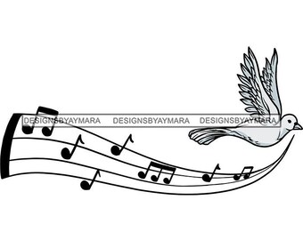 Dove Music Clipart - Etsy