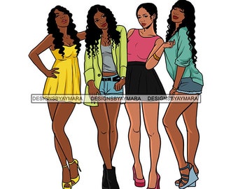 Four Sisters Clipart - Etsy