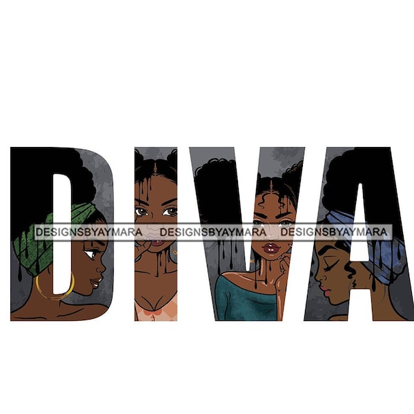 Black Diva Face - Etsy