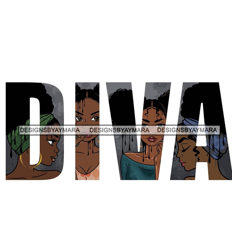 Black Diva Face - Etsy