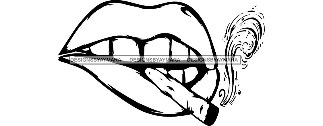 Clear Transparent Smoking Joint Blunt Lips Logo Cigarette Cigarette ...