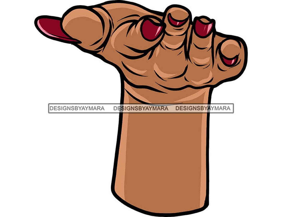 Woman Female Feminine Hand Palm up Long Nails Manicure Human Body ...