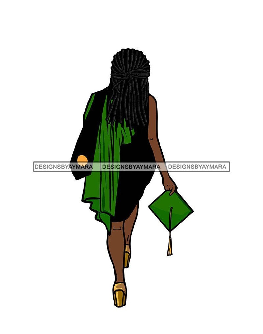 Graduation Woman Cap Diploma Green Regalia Robe College Ceremony ...