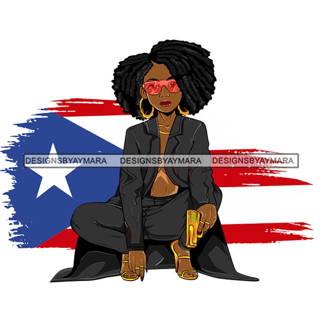 Boricua Woman Gangsta Latina Distressed Puerto Rico Flag Diva Queen ...