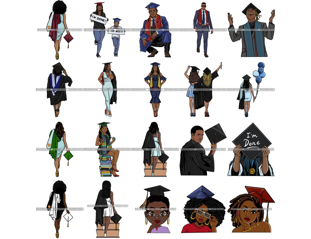 Graduation Bundle 20 Designs Diploma Degree Ceremony Cap Gown ...