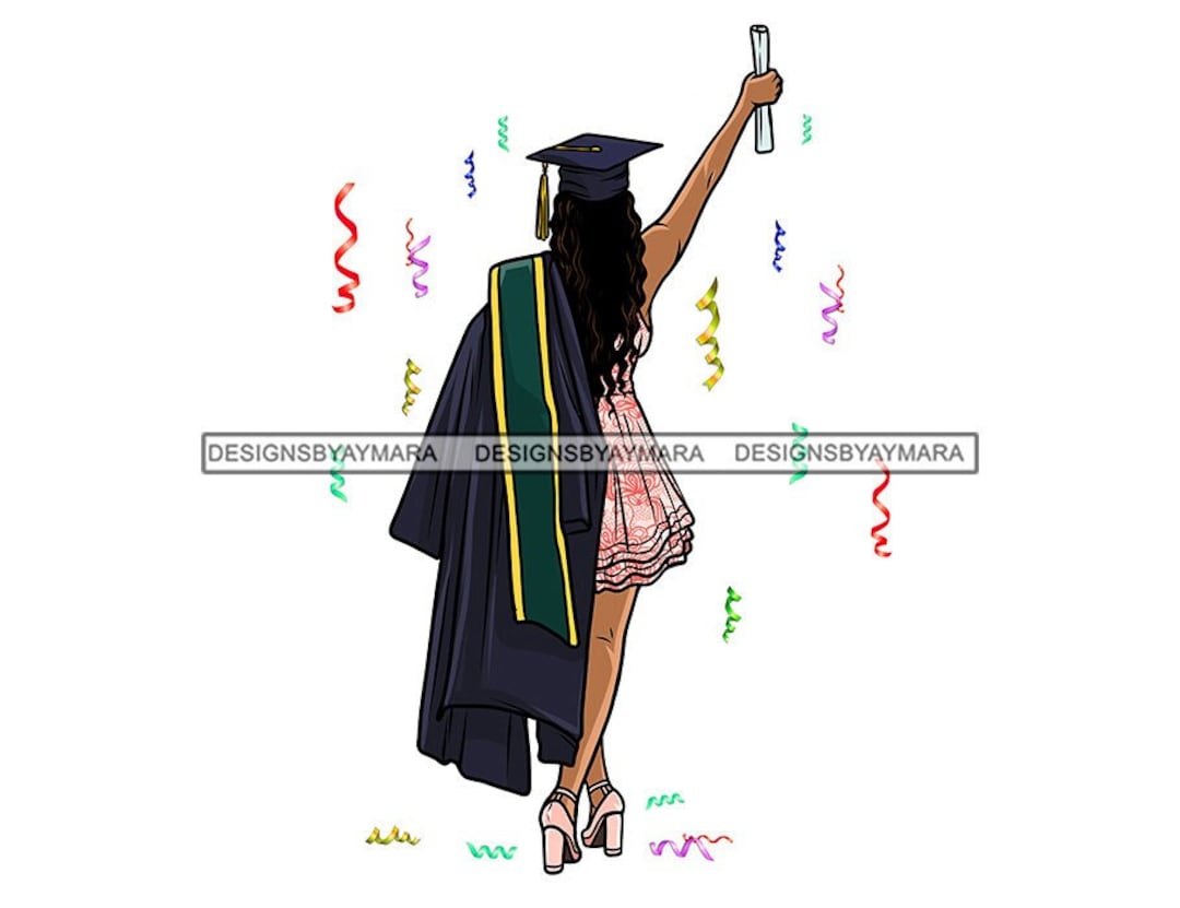 Graduation Young Pretty Woman Holding Diploma Degree Gown Cap Graduate ...