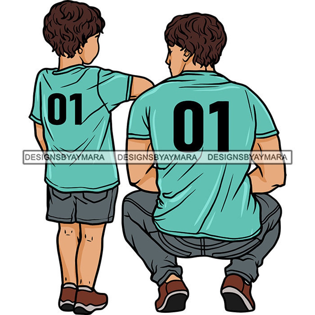 Father and Son in Baseball Jersey 01 White Boy Parent Family Child ...
