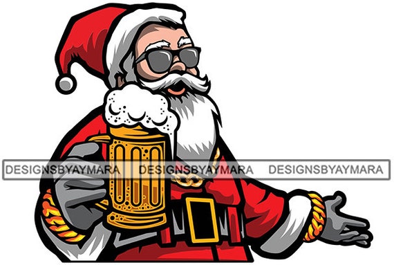 Santa Claus Drinking Beer