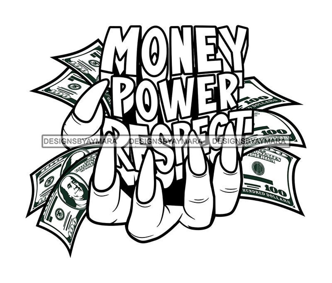 Money Power Respect Woman's Hand Holding Money Hustler Cash Dollar ...