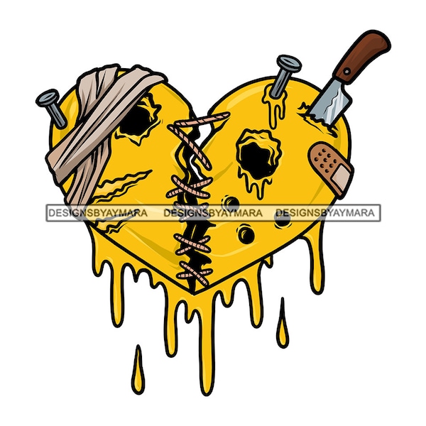 Dripping Heart With Bandage Svg - Etsy